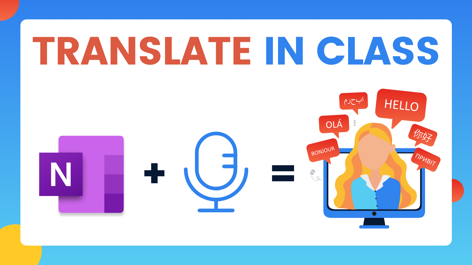 Microsoft Translator app within OneNote Class Notebook